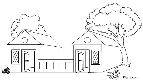 Buildings Coloring Pages | Pitara Kids' Network